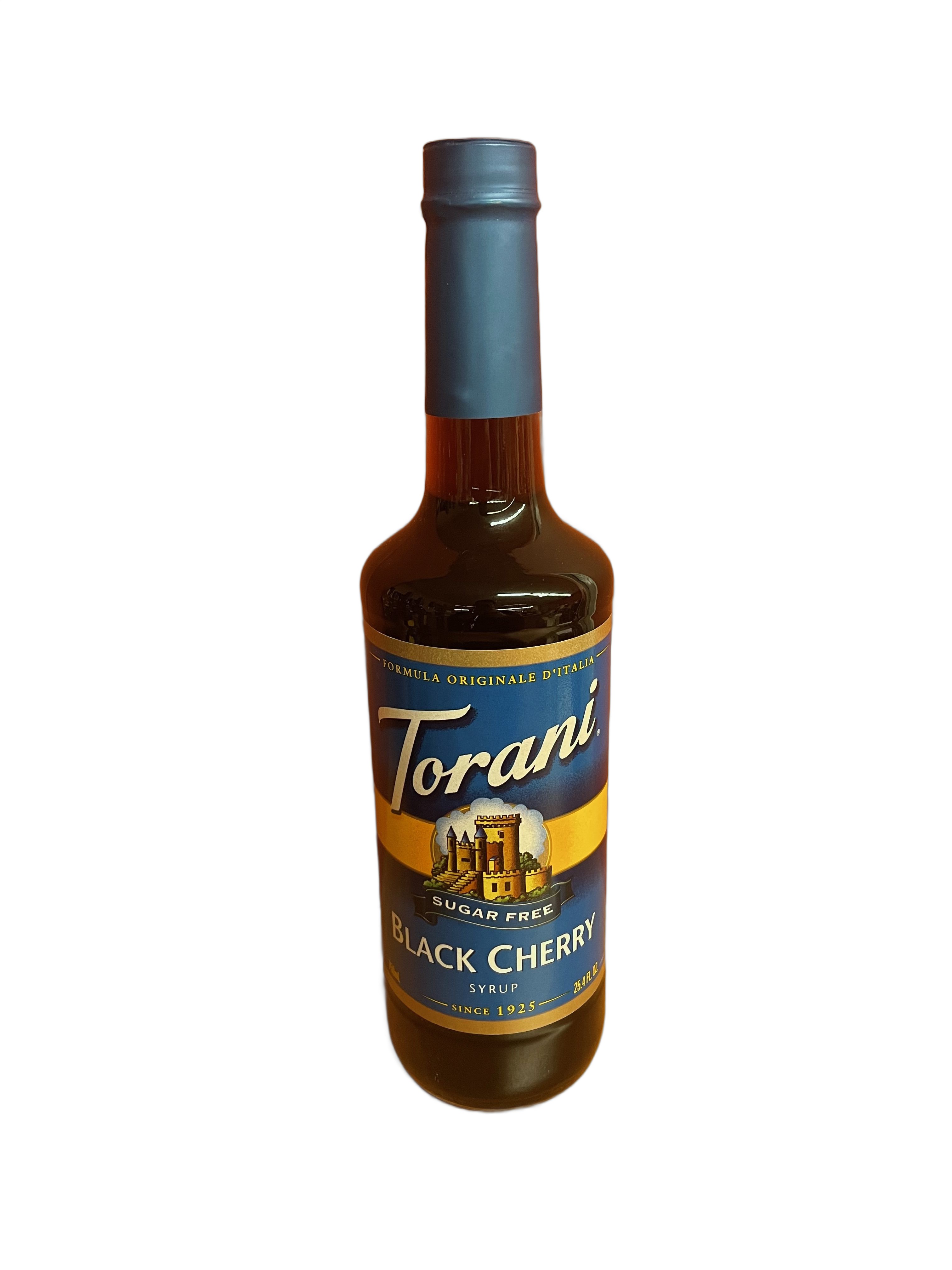 Torani Sugar-Free Black Cherry Flavoring / Fruit Syrup 750 mL Glass ...