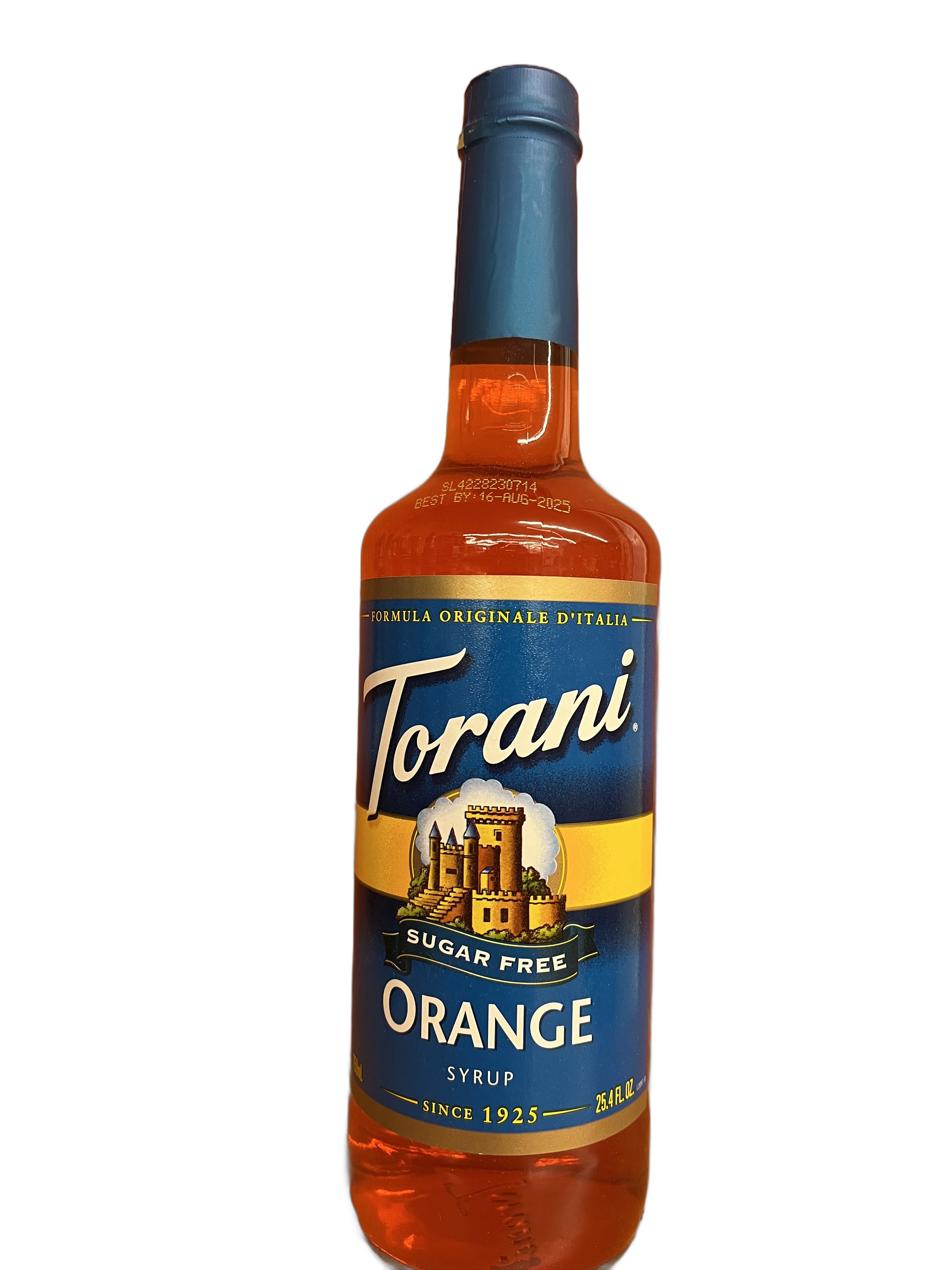 Torani Sugar-Free Orange Flavoring / Fruit Syrup 750 mL Glass Bottle ...