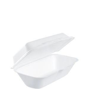 Case of 500 Darnel 10x5x3″ White Hinged Lid Foam Containers – DAYABELLE'S